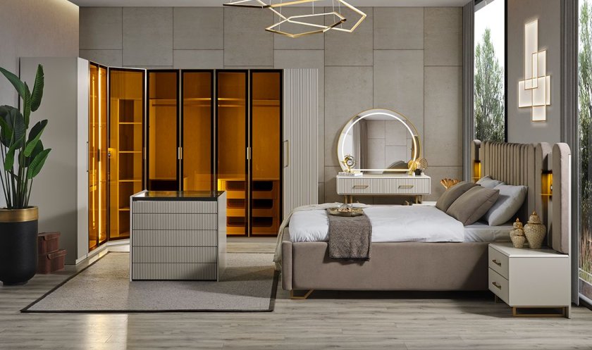 Beth Gold Giyinme Odası | Medusa Home Mobilya