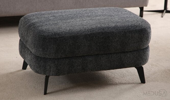 Cratos Antrasit Metal Puf | Medusa Home